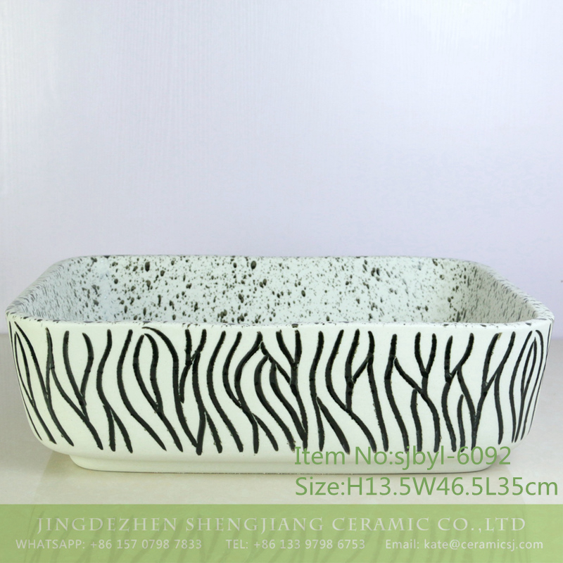 sjbyl-6092 Fashionable contracted broad line wash basin daily pottery ...